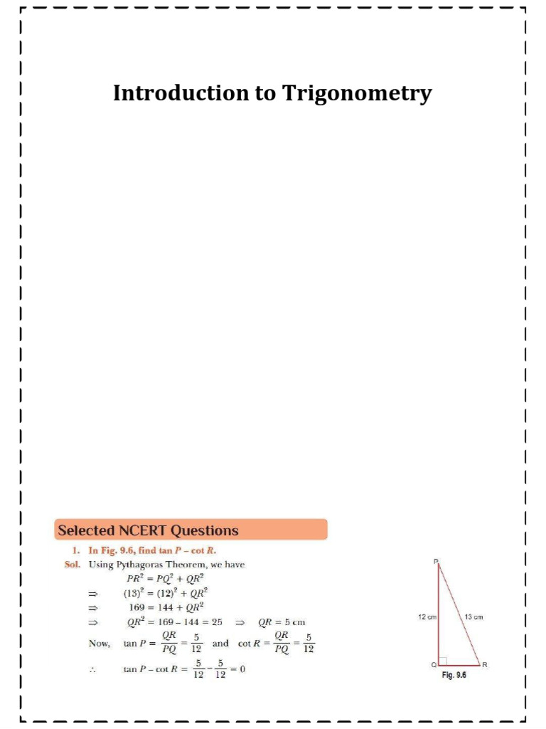 Trigonometry - Question Bank | PDF