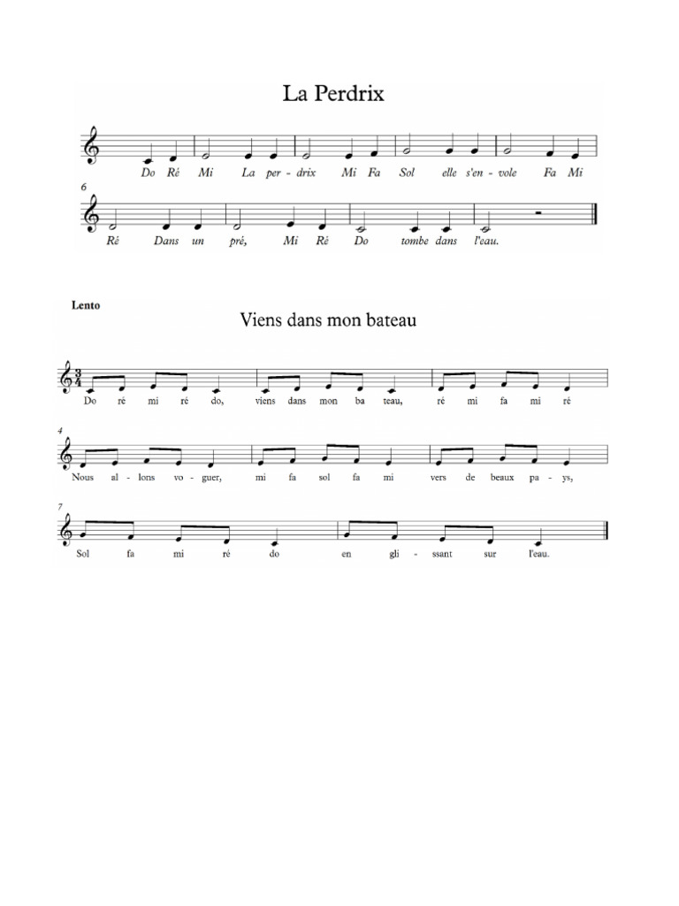 Viens Dans Mon Bateau Et La Perdrix | PDF