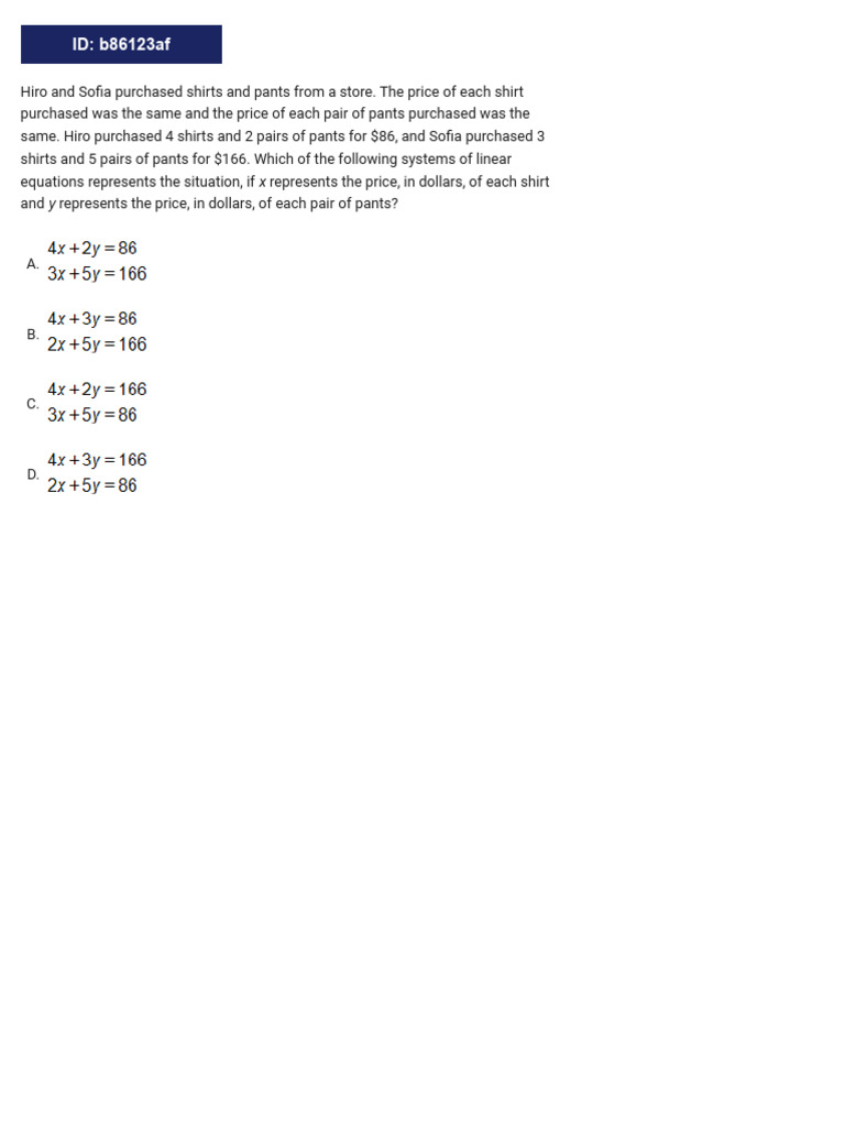 Systems of Linear Equations (Easy) | PDF | Prices