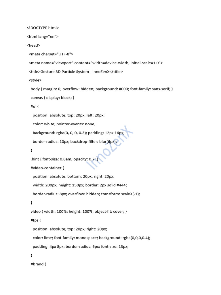 Gesture 3d Particle System | PDF