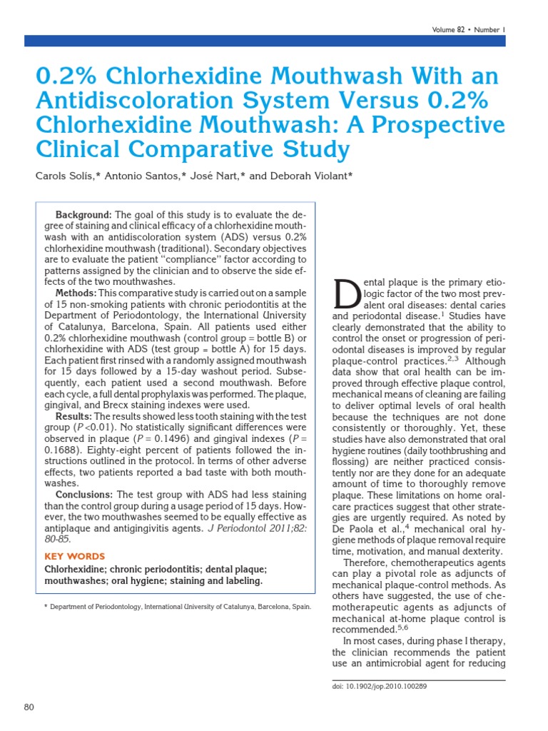 0.2% Chlorhexidine | PDF | Mouth | Dentistry Branches
