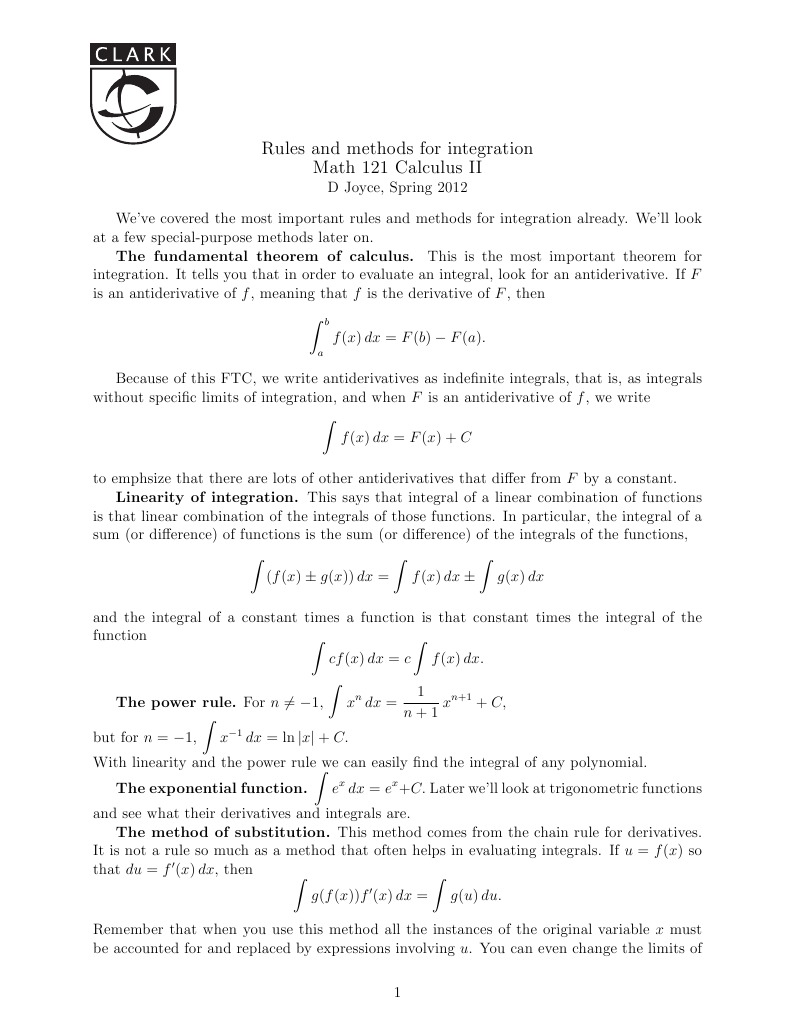 Integration Rules and Methods Overview | PDF | Integral | Derivative