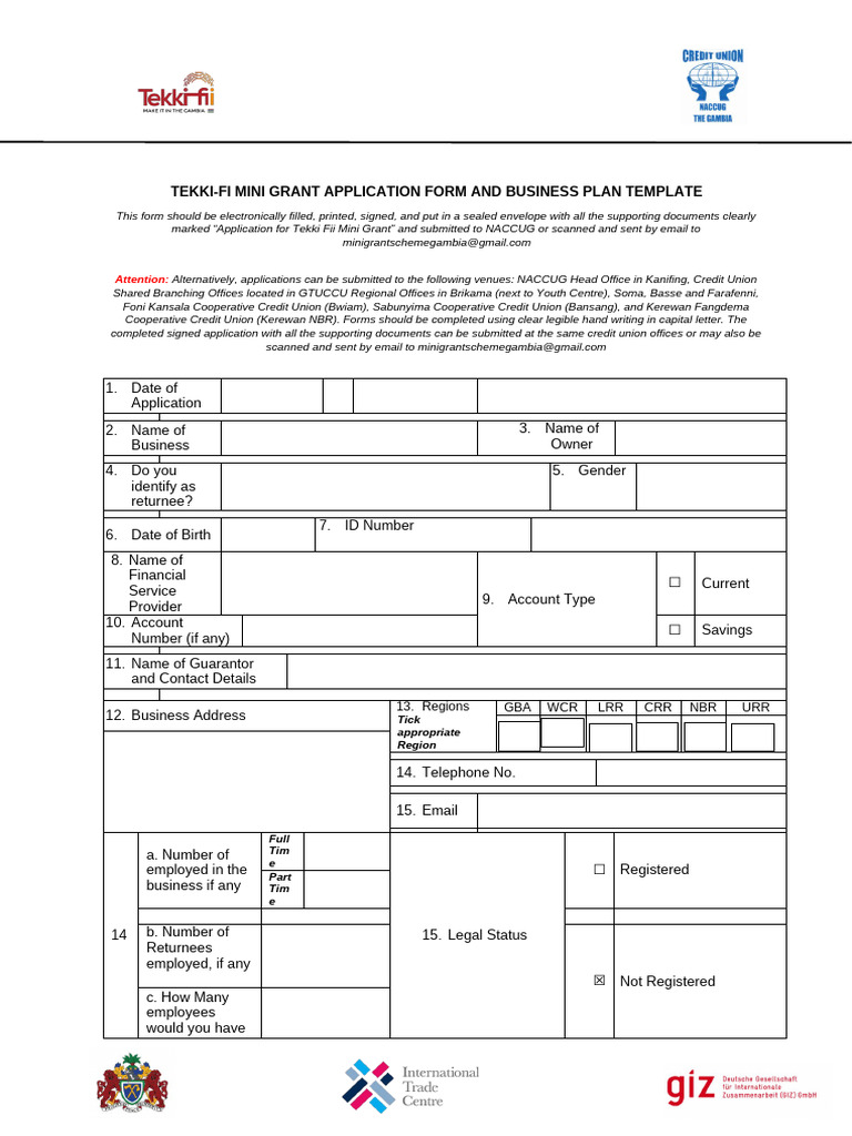 TVET Mini Grant Application Form | PDF | Vocational Education ...