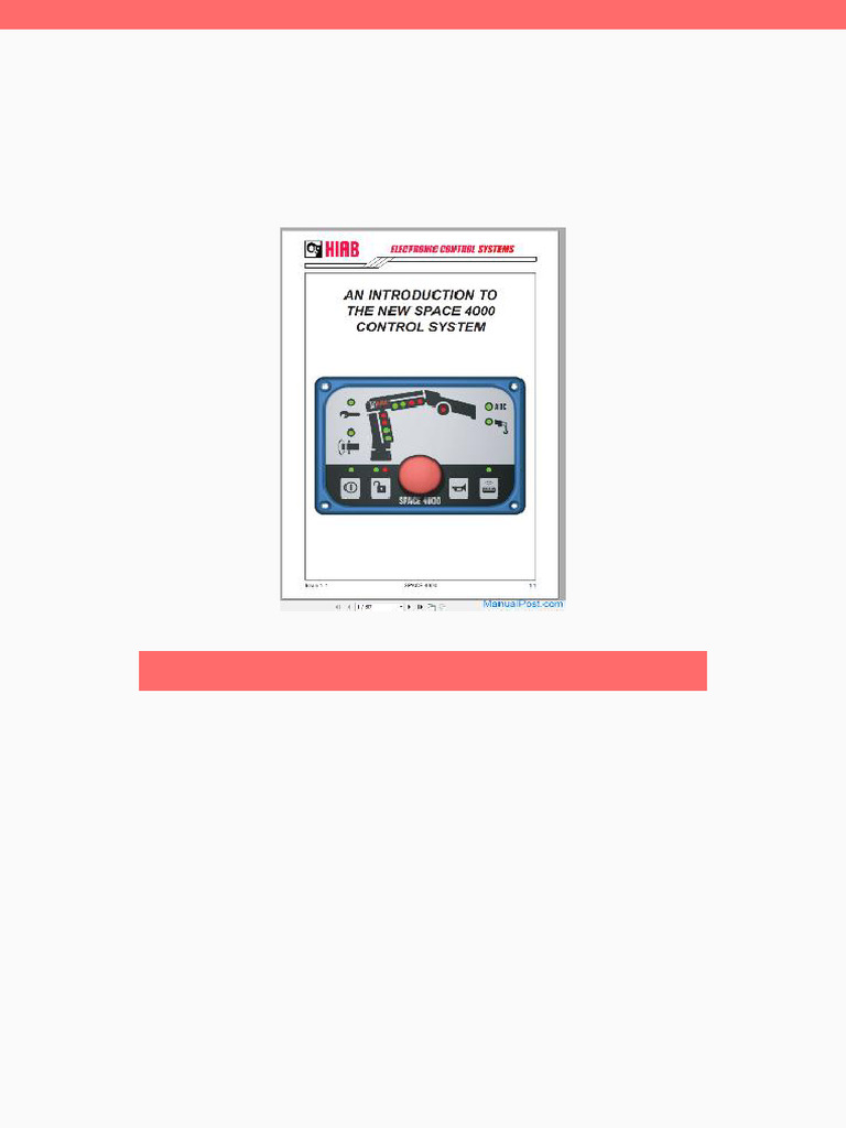 Hiab Space 4000 Electric Control Systems | PDF