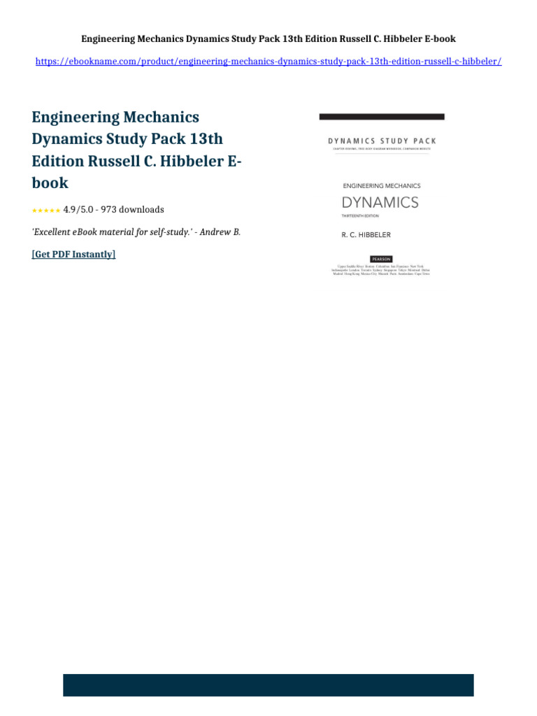 Engineering Mechanics Dynamics Study Pack 13th Edition Russell C ...