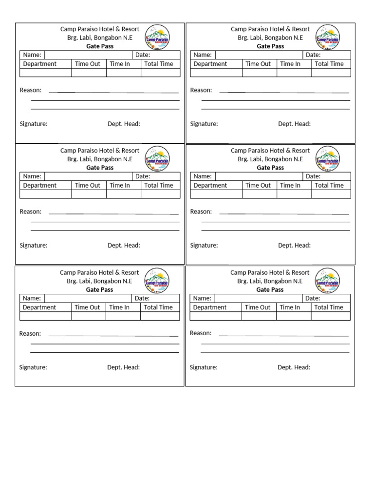 Gate Pass | PDF