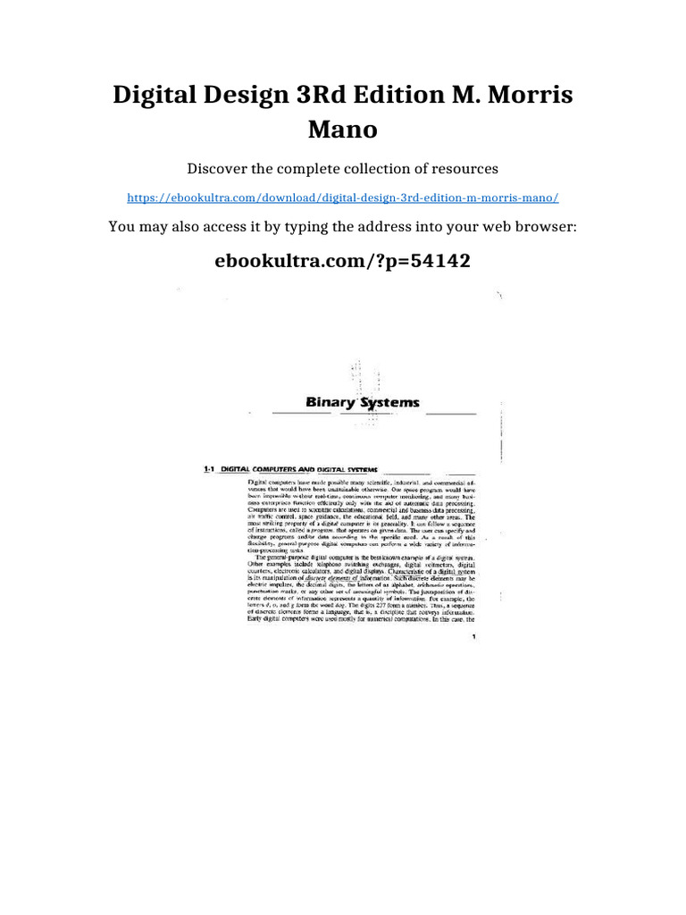 Digital Design 3rd Edition M. Morris Mano Updated 2025 | PDF ...