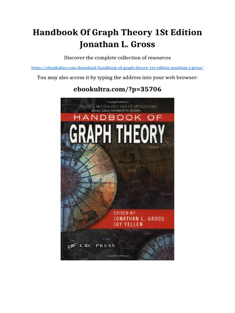 Handbook of Graph Theory 1st Edition Jonathan L. Gross Latest PDF 2025 ...