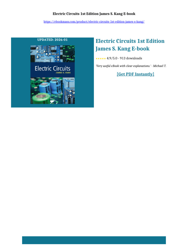 Electric Circuits 1st Edition James S. Kang ebook full download | PDF ...