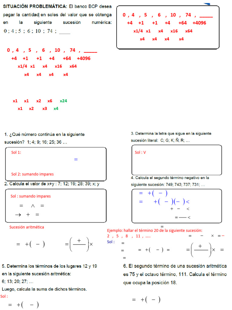 s1 - 2 - 3ero y 4to - Sucesiones | PDF