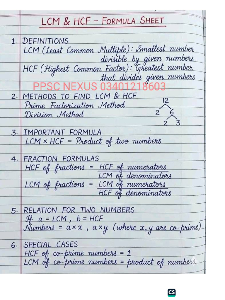 Complete Math Formulas PPSC Nexus | PDF