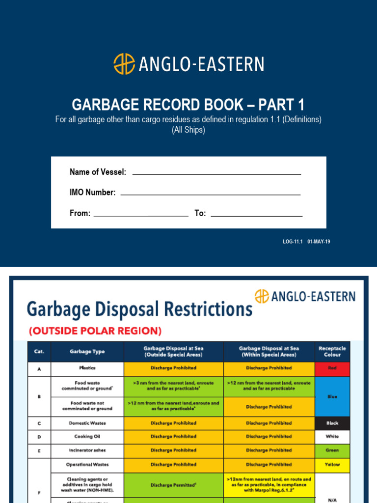 LOG-11.1 Garbage Record Book - Part 1 | PDF | Municipal Solid Waste ...