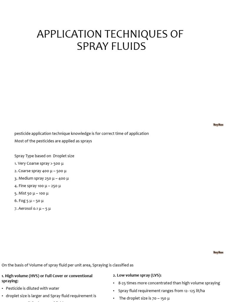 Insecticide Act and Insecticide Application Techniques | PDF ...