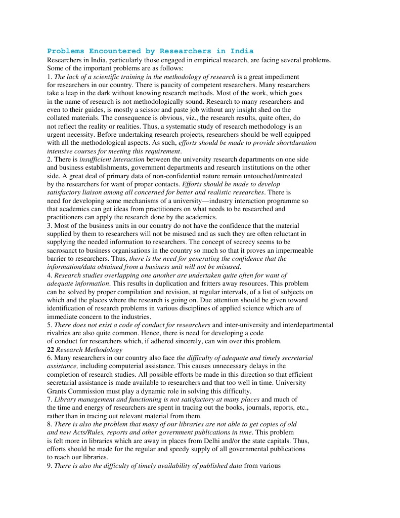 Challenges Faced by Indian Researchers | PDF | Libraries | Science And ...