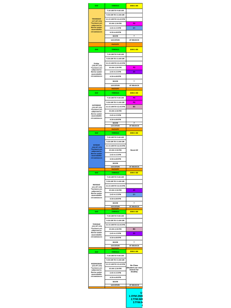 RM01 - 17th July 2025 To 23th July 2025 | PDF