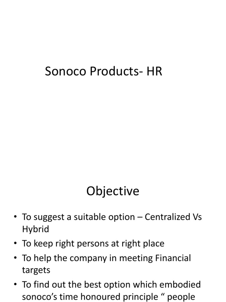 Sonoco Products - HR | PDF