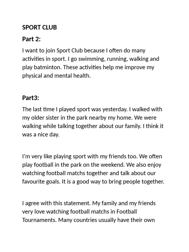 Sport Club | PDF