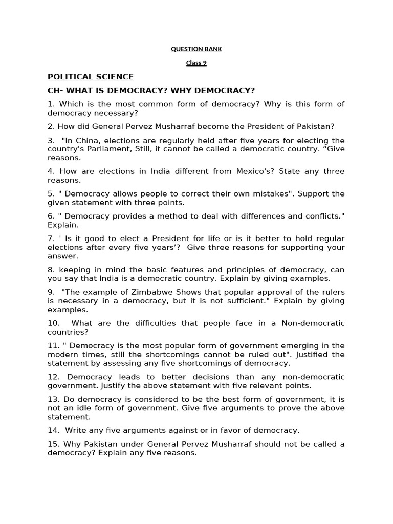 9 Assignment Geo+Civics, 2026 JAN | PDF | Elections | Constitution