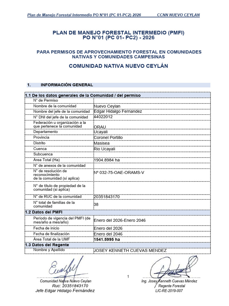 7.- PMFI-PON°01 (PC 1- PC2)-2026 | PDF | Los bosques | Deforestación