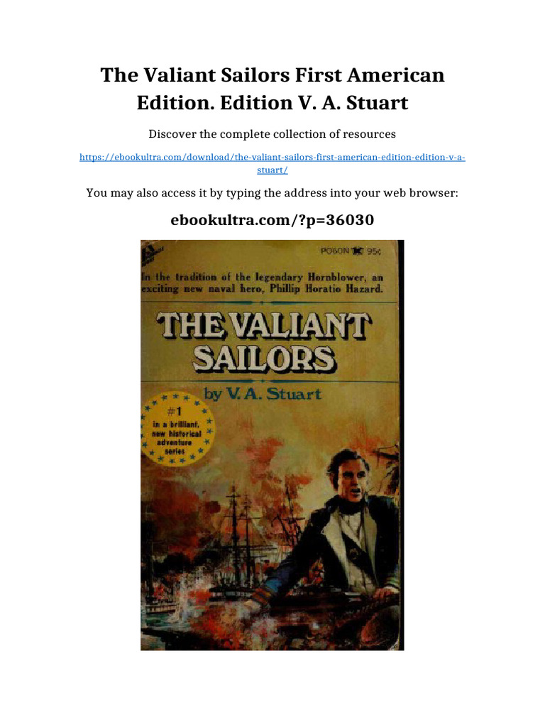 The Valiant Sailors First American Edition. Edition V. A. Stuart Online ...