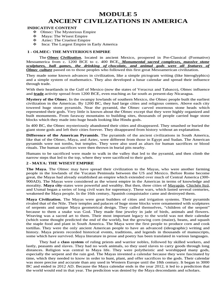 World History Chapter 5 | PDF | Maya Civilization | Mesoamerica