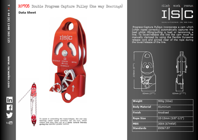 Ficha Tecnica Polea Doble Isc-Rp705 | PDF | Rope | Manufactured Goods
