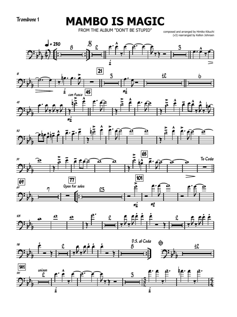 Mambo is Magic Himiko Kikuchi Trombone 1 | PDF
