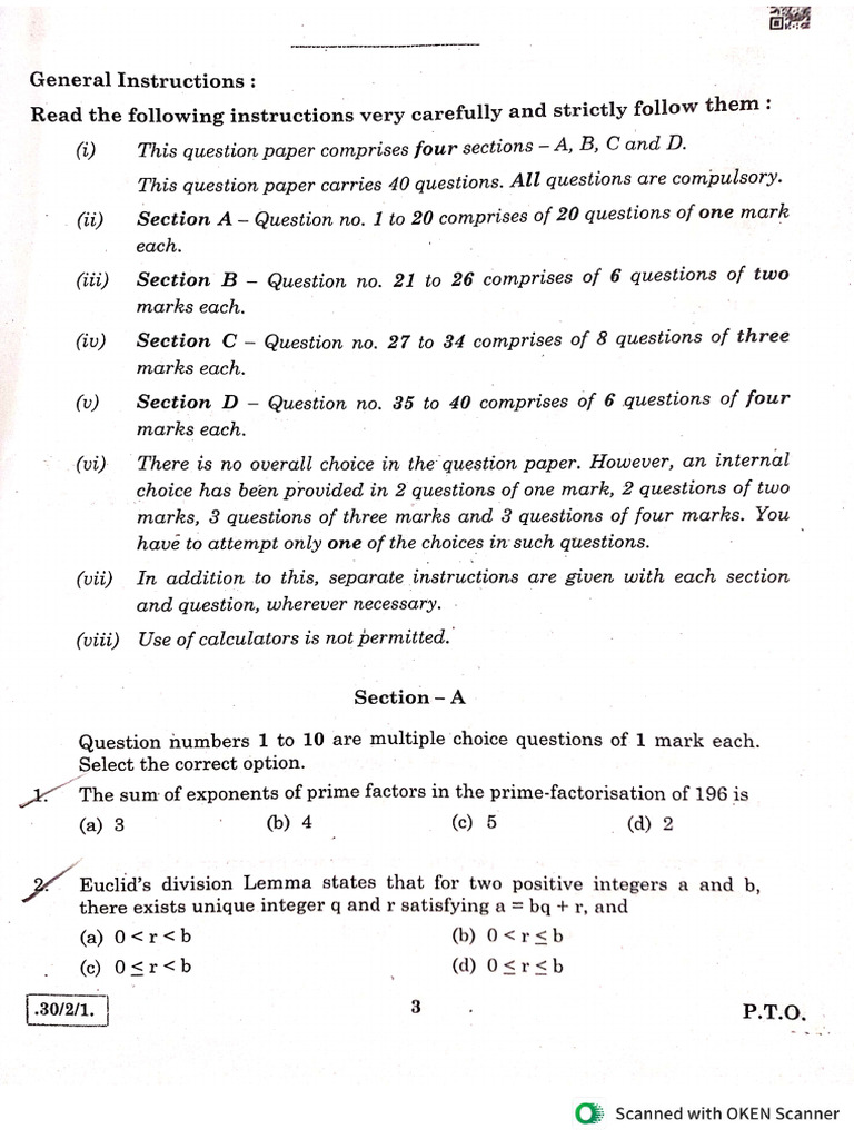 Sample Paper 7 | PDF