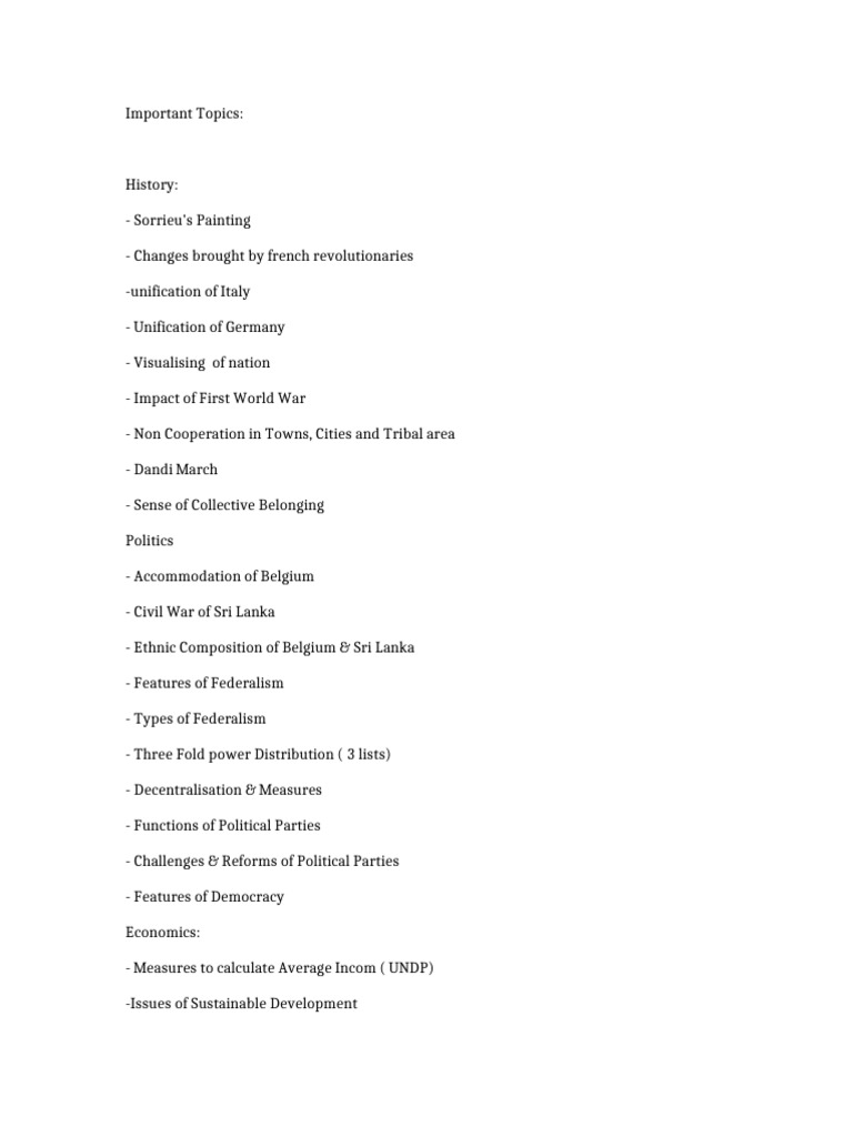 Important Topics Notes | PDF
