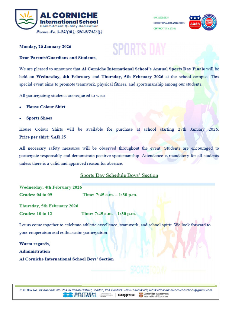 Sports Day Notice 2025-2026 | PDF