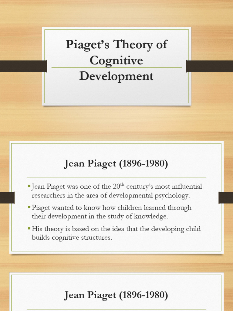 Piaget’s Theory of Cognitive Development - Copy | PDF | Cognition ...