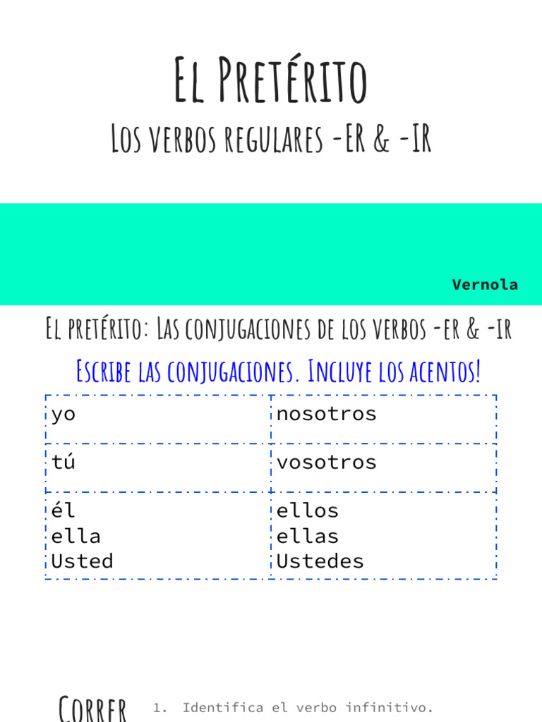 Ryan Haug - Task Cards El Pretérito - Los Verbos Regulares (-ER-IR ...
