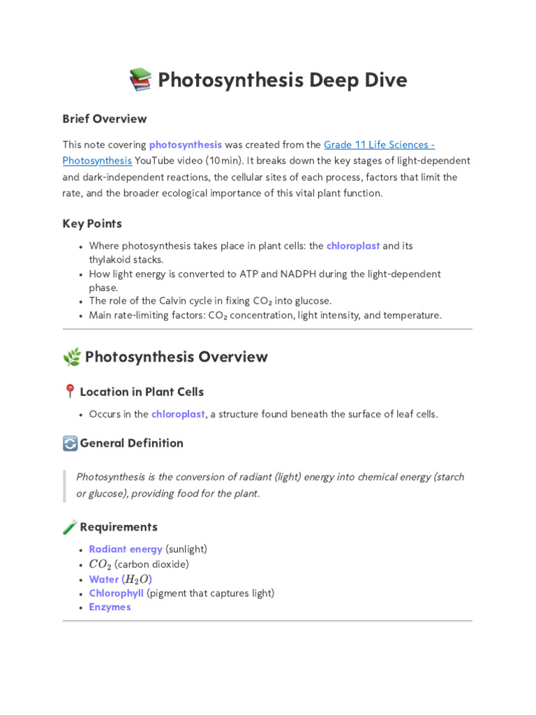 Grade 11 Life Sciences - Photosynthesis | PDF | Photosynthesis ...
