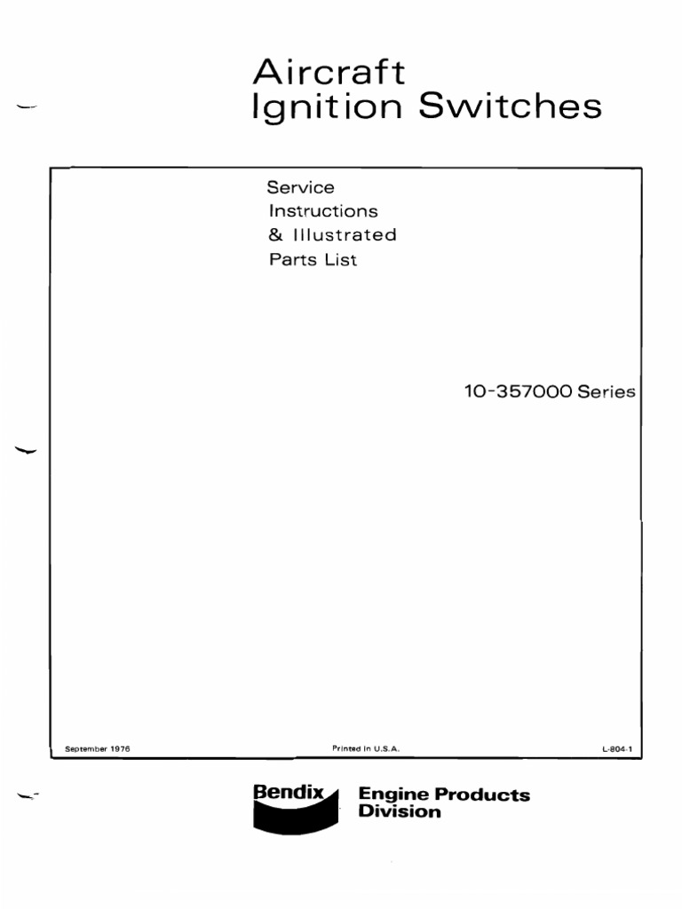 Bendix Ignition Switch Maintenance | PDF