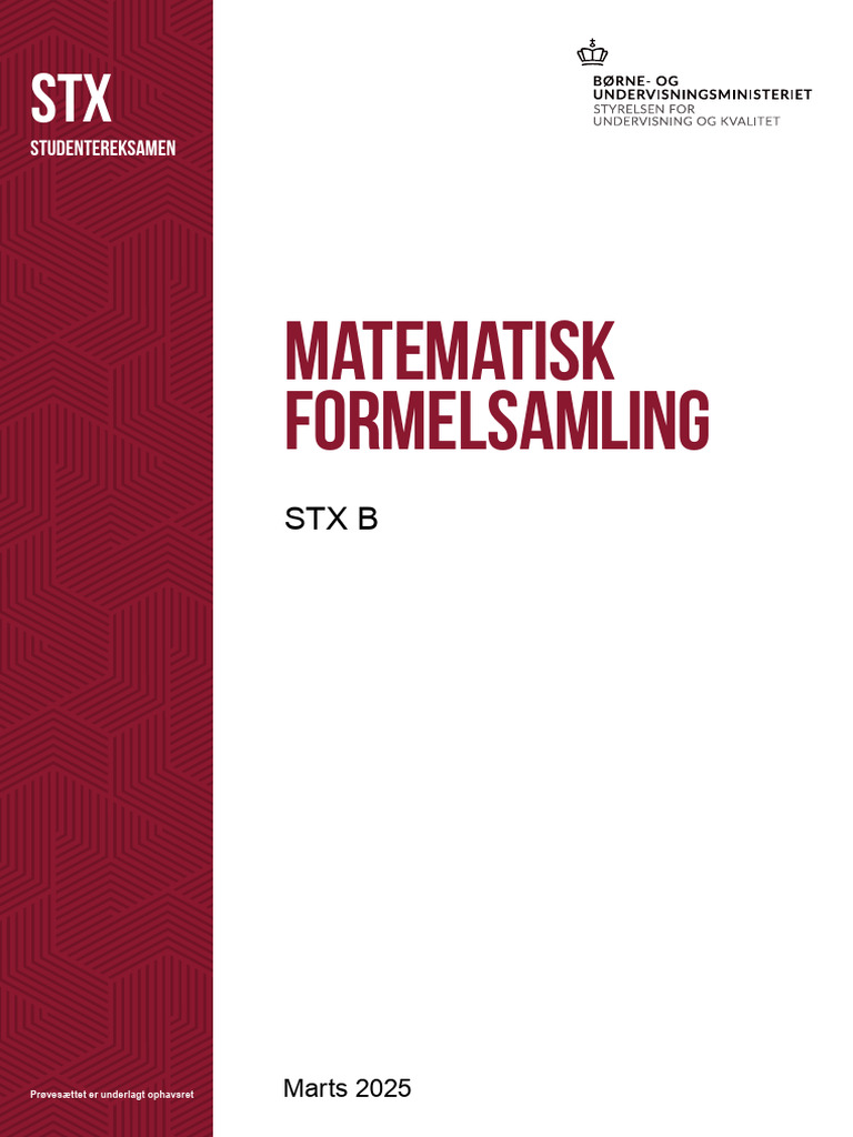 250409 Matematisk Formelsamling Stx b Niveau Marts 2025 2024 Laereplan ...