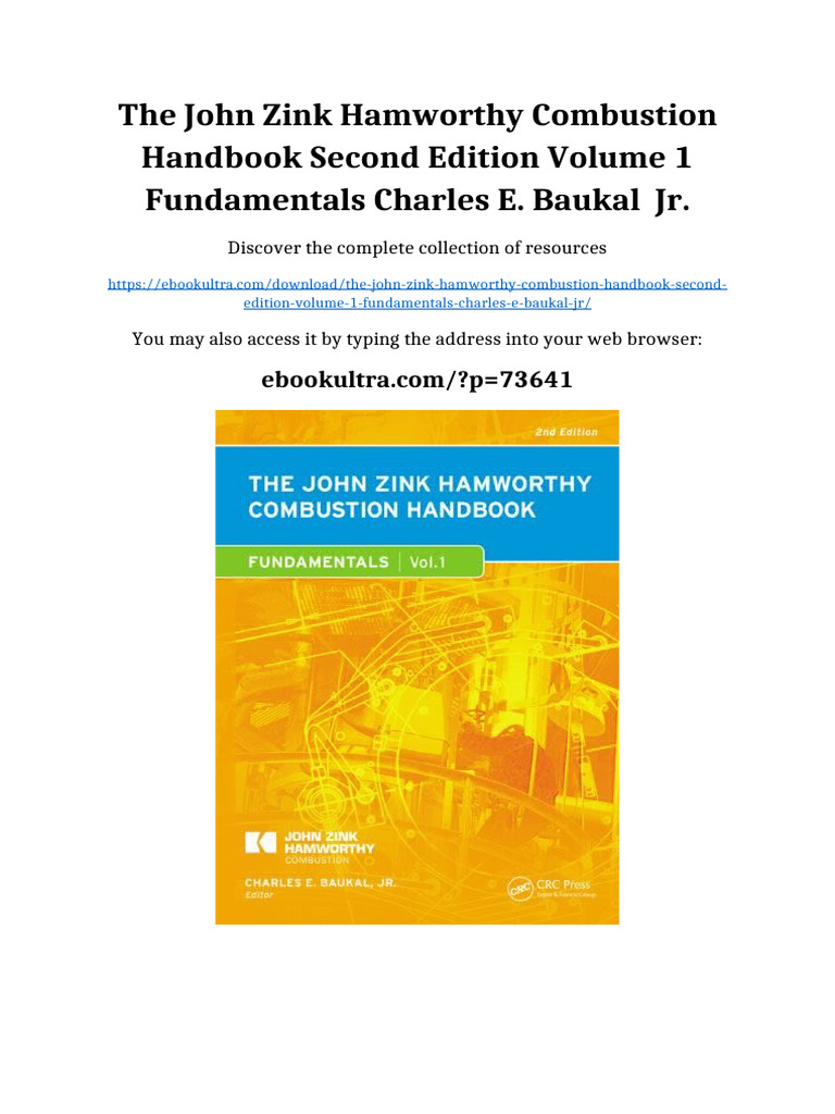 The John Zink Hamworthy Combustion Handbook Second Edition Volume 1 ...