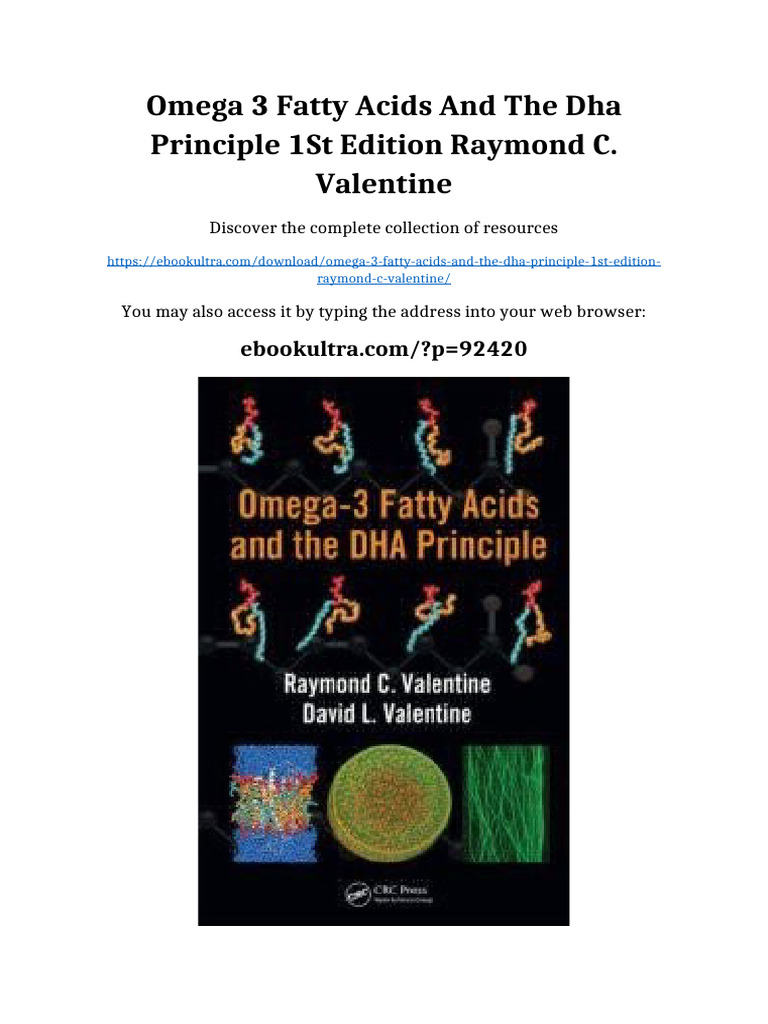 Omega 3 Fatty Acids and The DHA Principle 1st Edition Raymond C ...