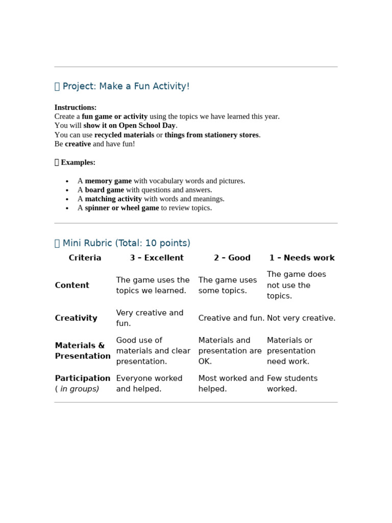 Abp Make a Fun Activity | PDF