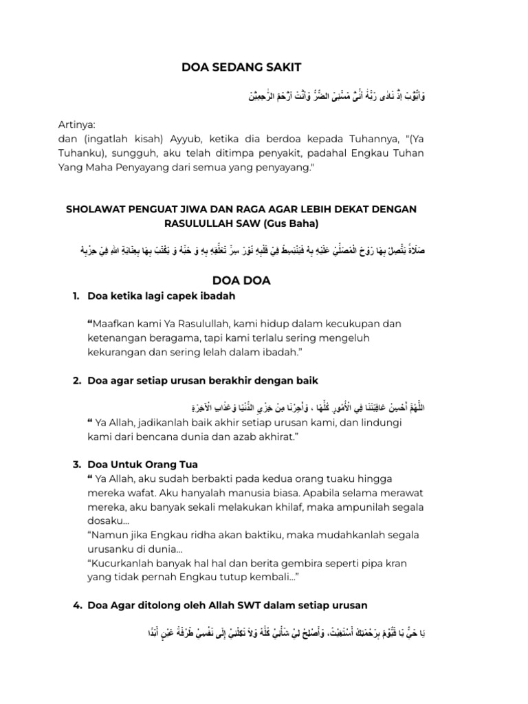 Doa Doa Jalur Langit Insya Allah | PDF