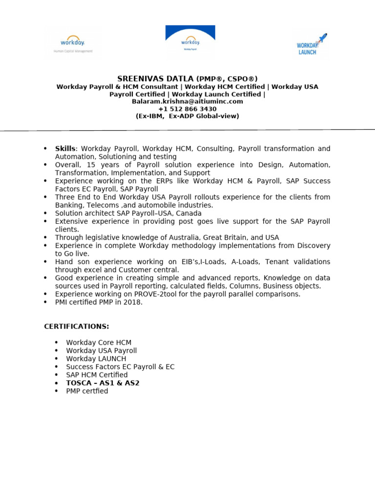 Sreeni Datla WD | PDF | Human Resource Management | Business Process