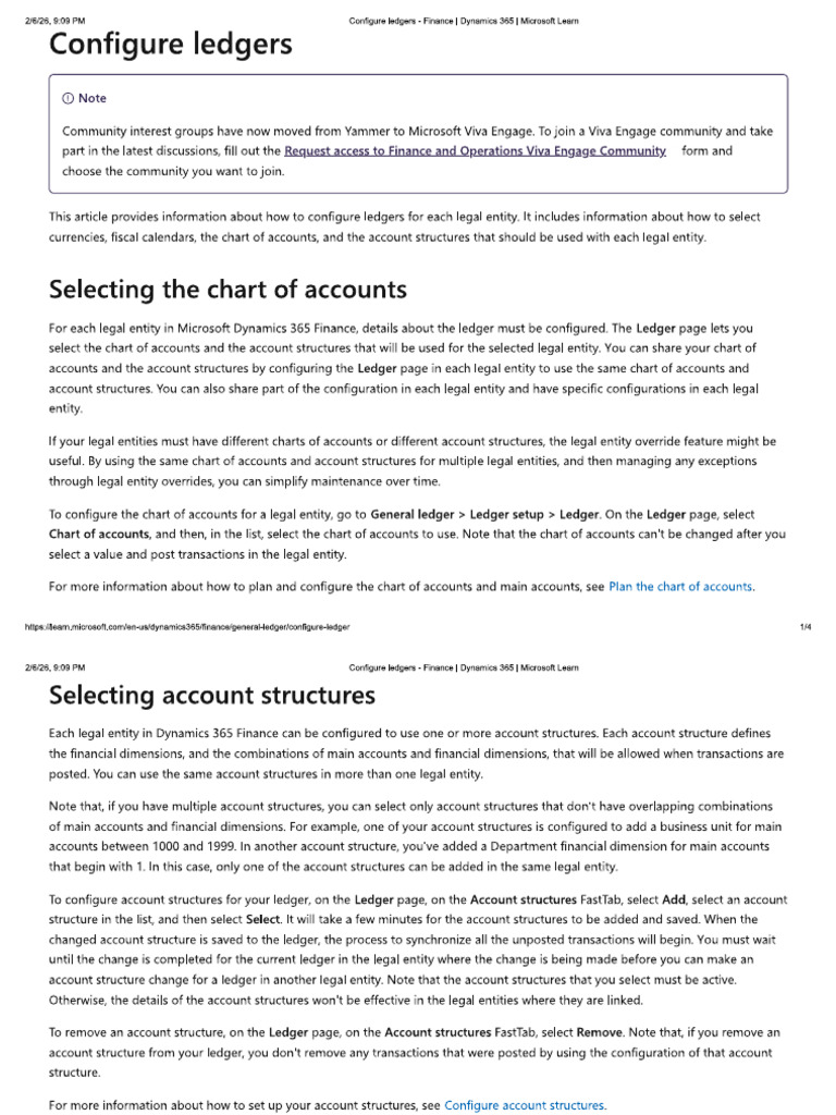 D365 Finance Ledger Setup | PDF