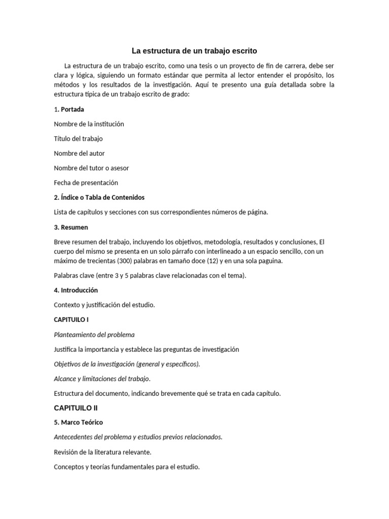 La Estructura de Un Trabajo Escrito | PDF | Diseño | Science