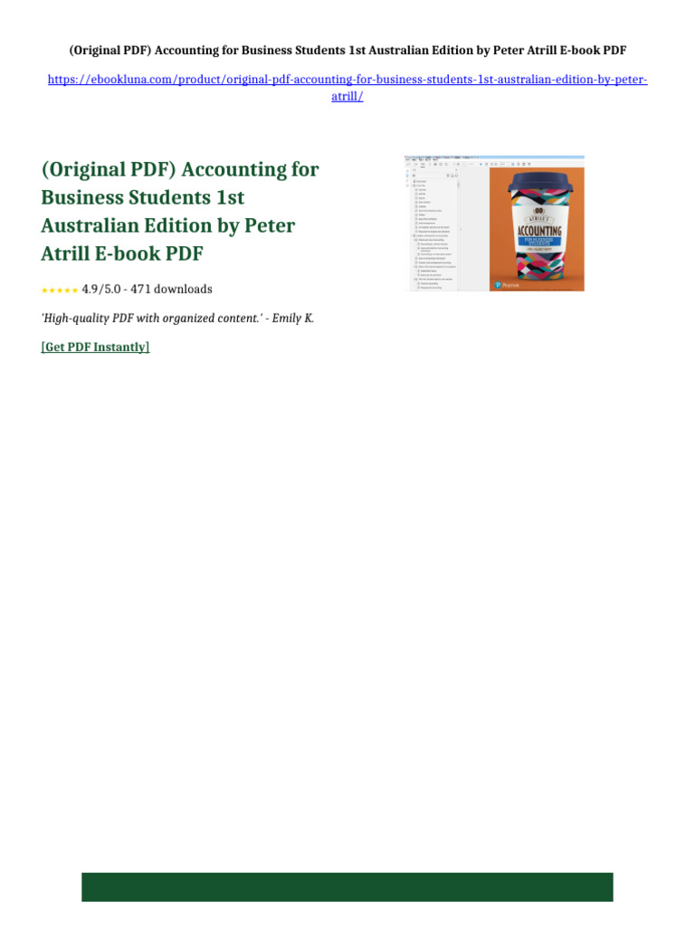 (Original PDF) Accounting for Business Students 1st Australian Edition ...