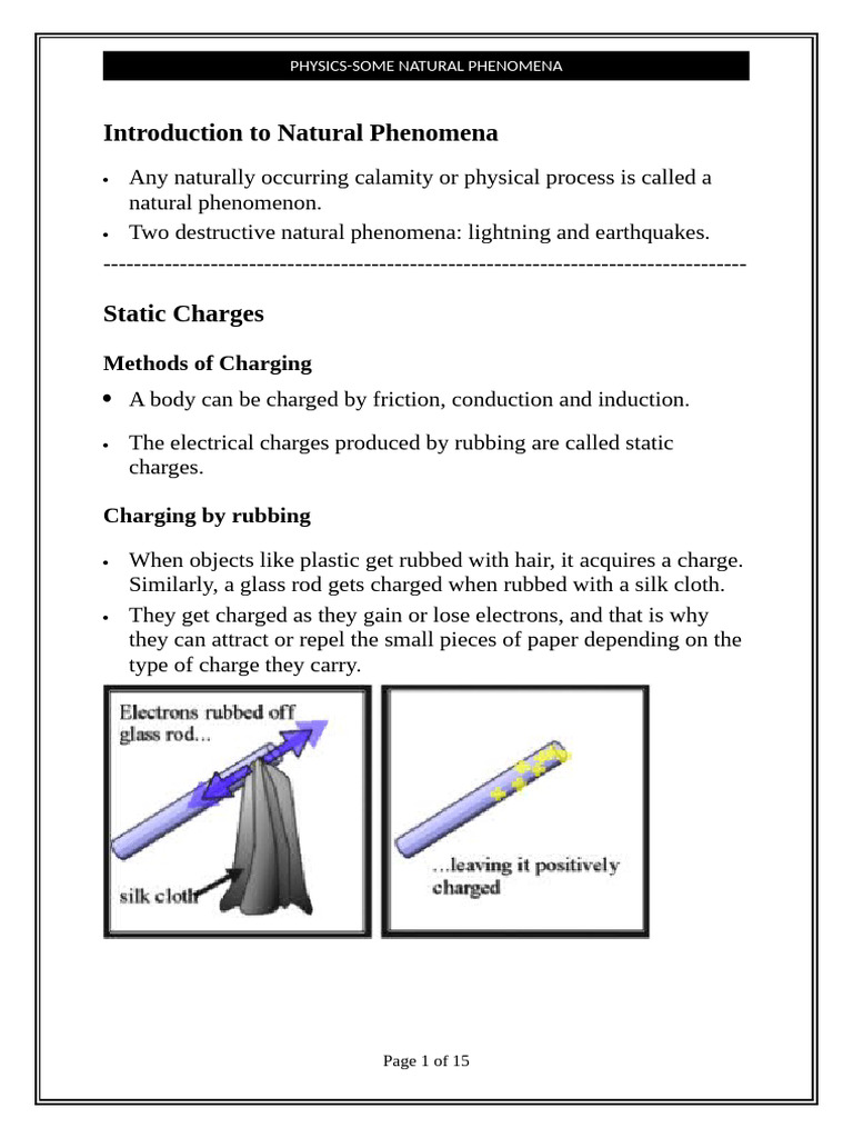 Physics-some Natural Phenomena | PDF | Electric Charge | Lightning