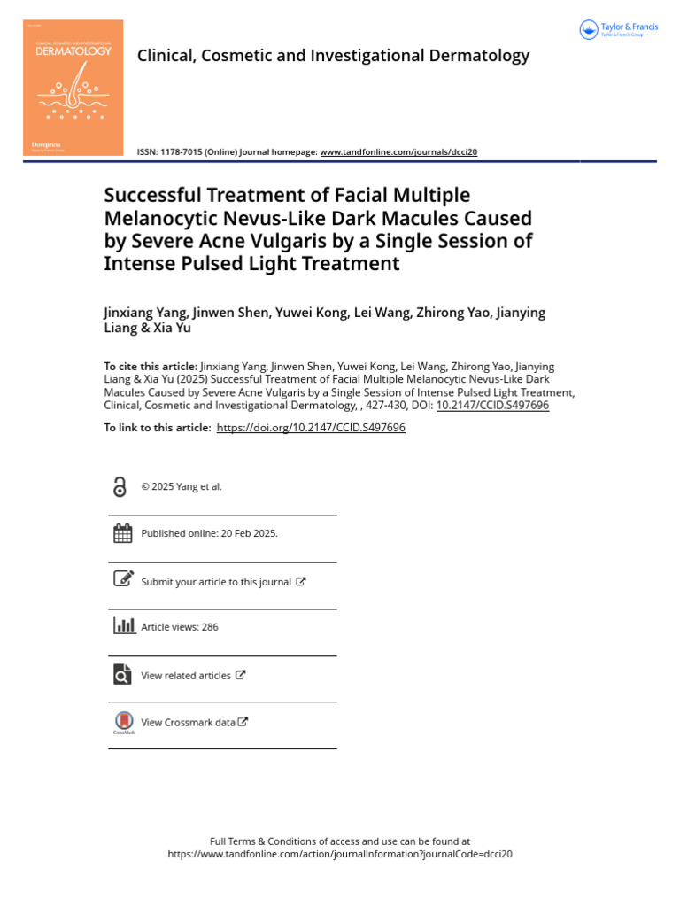Successful Treatment of Facial Multiple Melanocytic Nevus-Like Dark ...