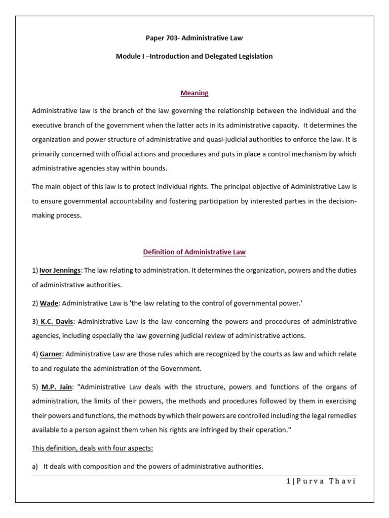 Administrative Law Full | PDF | Rule Of Law | Administrative Law