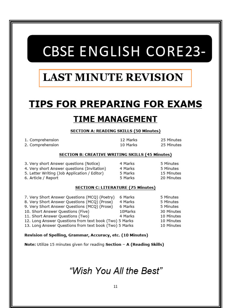 Grade 12 Last Minute Revision | PDF