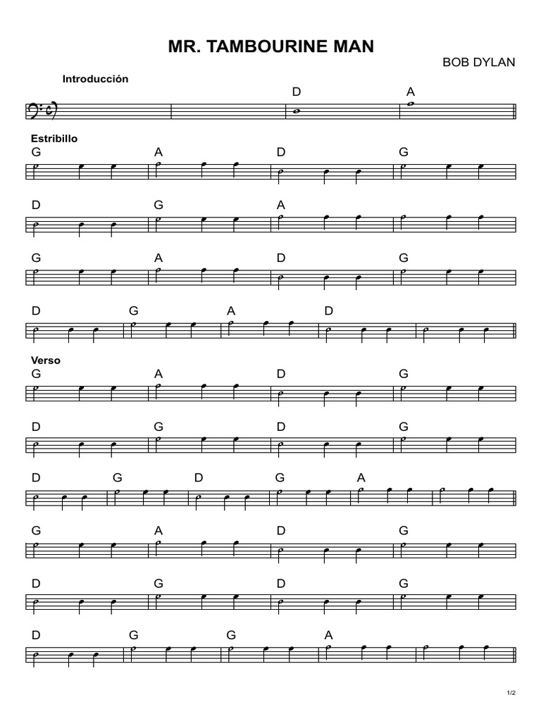 MR Tambourine Man Bass Penta | PDF | Song Recordings | Music Industry