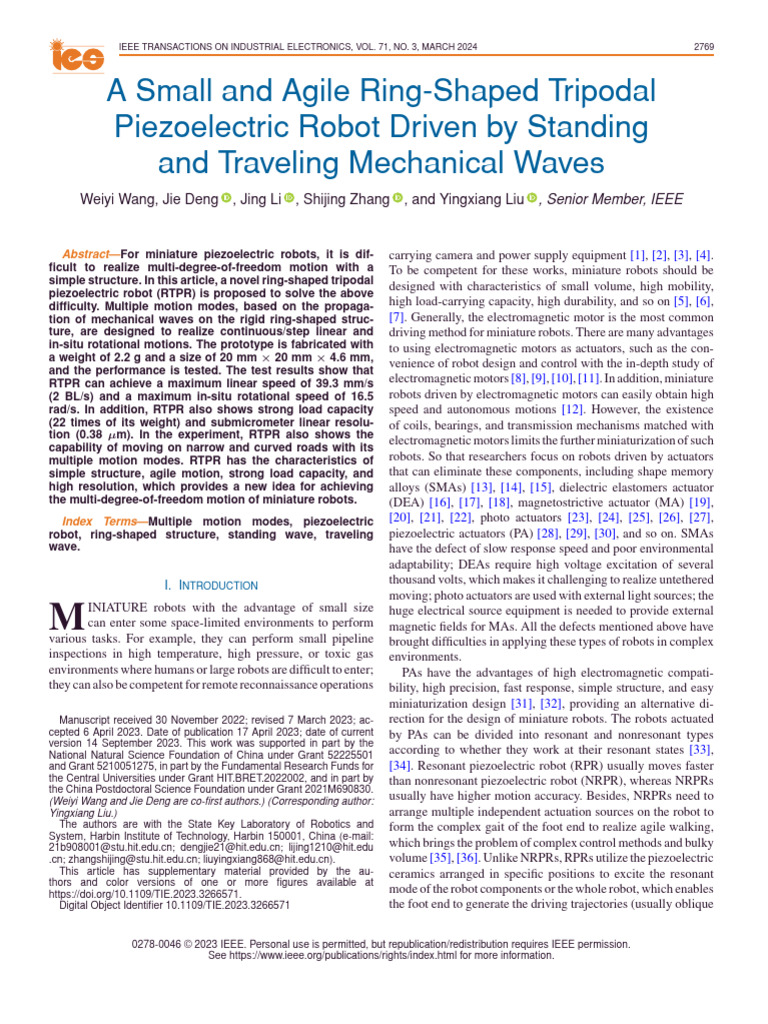A_Small_and_Agile_Ring_Shaped_Tripodal_Piezoelectric_Robot_Driven | PDF ...