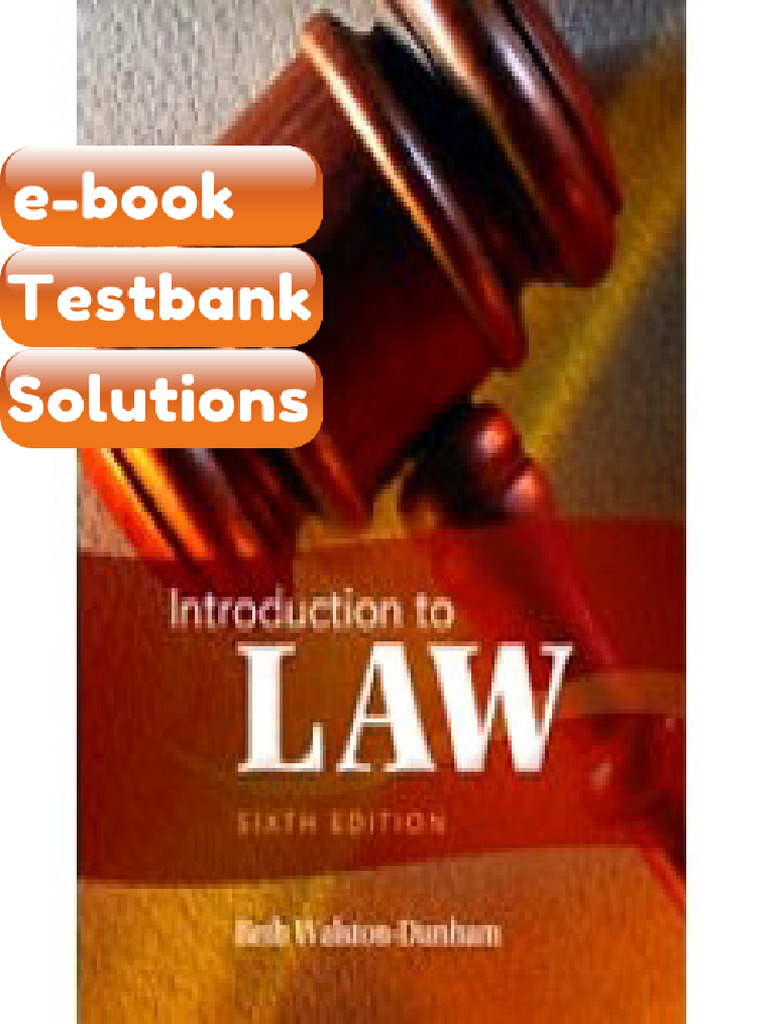Testbank For Introduction To Law 6th Edition | PDF